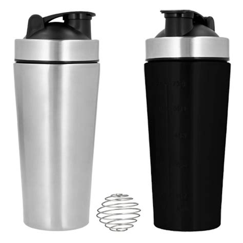 10pzas Shaker De Acero Inoxidable Con Medidor 750ml Prot Vintage