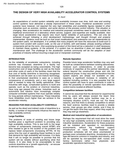 Design Of Accelerator Control System Pdf Reliability Engineering