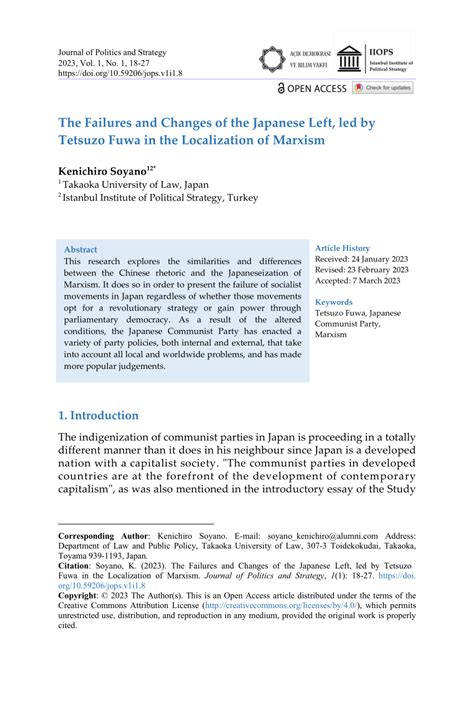 PDF The Failures And Changes Of The Japanese Left Led By Tetsuzo