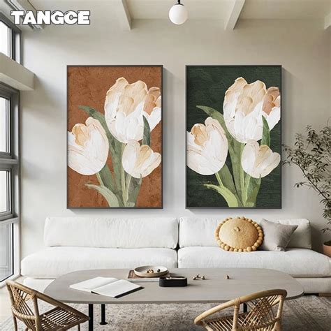 스칸디 나비아 꽃 아트 홈 장식 그림 추상 캔버스 회화 벽 포스터 인쇄 거실 Quadros 장식 벽화 Aliexpress