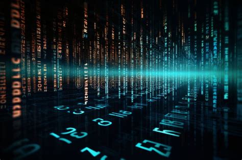 Exploring Digital Information Through Binary Data Visualization Stock Illustration