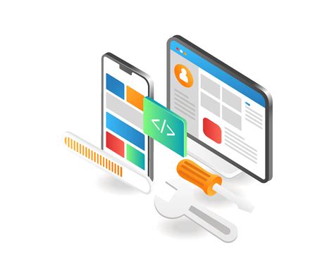 Repair Process For Web Application Development 12445711 Vector Art At