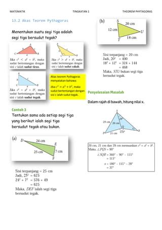 Nota Math F1 Bab 13 Theorem Phytagoras PDF
