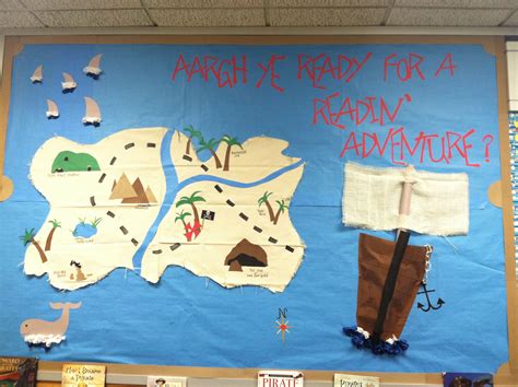 Pirate Bulletin Board To Encourage Reading In School Library Pirate