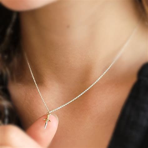 Tiny Dagger Necklace • Edgy Jewelry • Layering Necklace • Goth Style