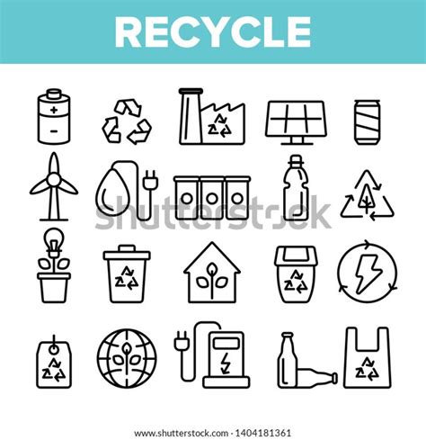 Recycle Garbage Sorting Vector Linear Icons Vector De Stock Libre De