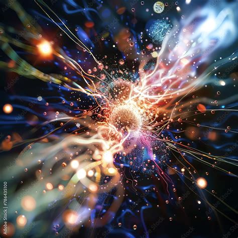 Interaction Of Quarks And Gluons Depicted As An Energetic Collision