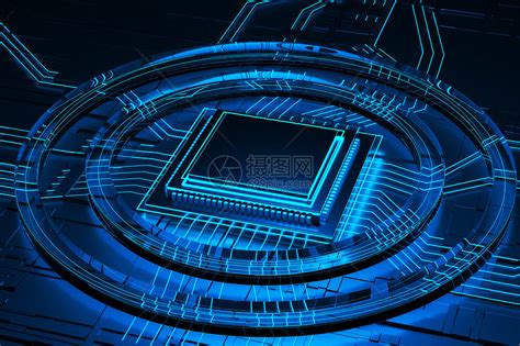 蓝色科技线条芯片图片素材 正版创意图片402171416 摄图网