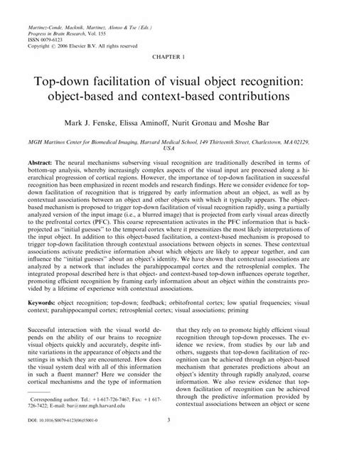 Pdf Top Down Facilitation Of Visual Object Recognition Object