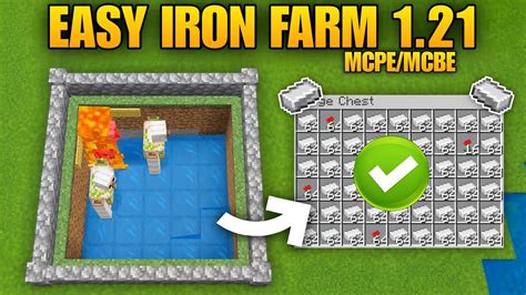 Ultimate Iron Farm Tutorial For Minecraft Pebedrock 121 Easy
