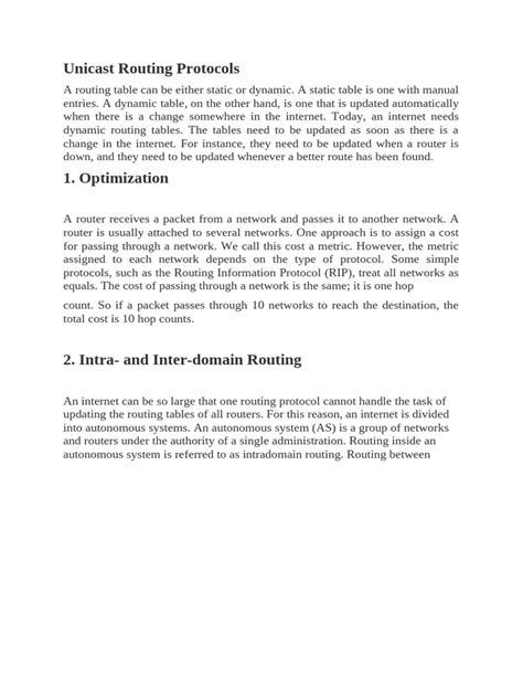 Unicast Routing Protocols Pdf Routing Computer Engineering