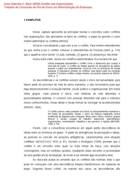 Teorias E Conceitos Sobre Conflitos Nas Organizações Tipos De