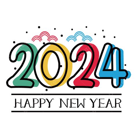 2024新年字體彩色 新年字體 2024 新年向量圖案素材免費下載，png，eps和ai素材下載 Pngtree