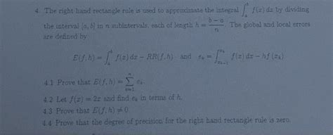 Solved 4 The Right Hand Rectangle Rule Is Used To