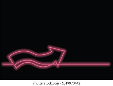 Continuous Line Drawing Wavy Arrow Neon Stock Vector Royalty Free Shutterstock