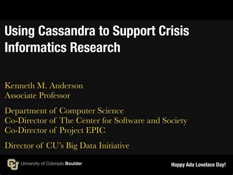Cassandra Day Denver 2014 Using Cassandra To Support Crisis