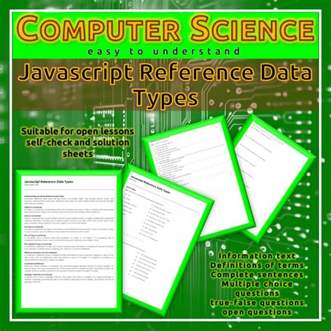 Easy Computer Science Javascript Reference Data Types Infotext Exercises