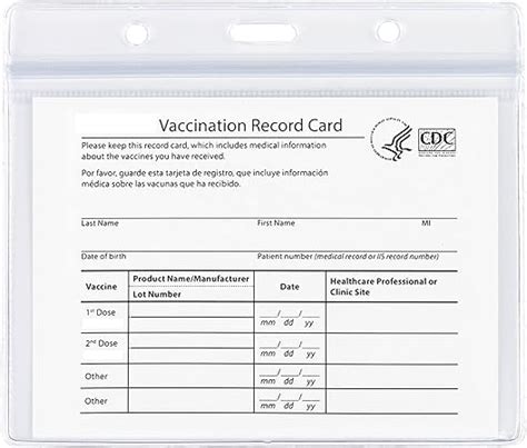 ANOVEL Covid Protector de tarjetas de vacunación 4 x 3 CDC para
