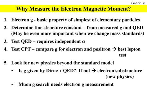Ppt New Measurement Of The Electron Magnetic Moment And The Fine