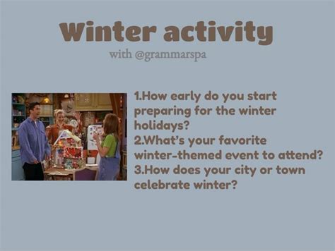 English Winter Speaking Card Activity Grammarspa про грамматику Английского языка на Миро