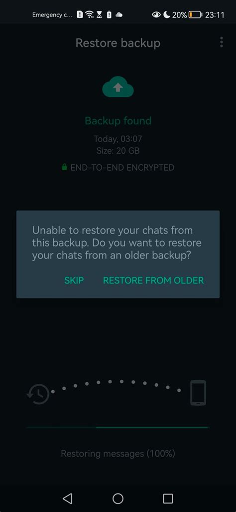 Whatsapp Restore Problem Unable To Restore Your Chats From This