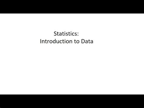 Statistics Introduction To Data YouTube