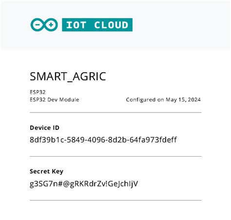 Arduino Device Secret Key Tecnologías Inalámbricas Smartagric Esp Esp32 Dev Module