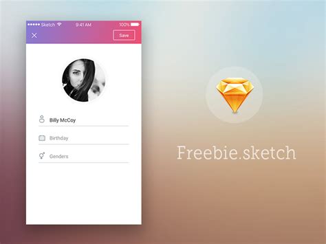 Profile Edit Screen Freebie Download Sketch Resource Sketch Repo