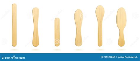 Popsicle Sticks Wooden Elements For Ice Cream Stock Vector
