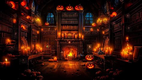 Old Library Halloween Ambience Rain And Thunderstorm Sounds