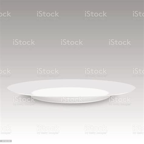 흰색 바탕에 부드러운 그림자와 빈 접시입니다 벡터 일러스트입니다 가정 생활에 대한 스톡 벡터 아트 및 기타 이미지 가정 생활