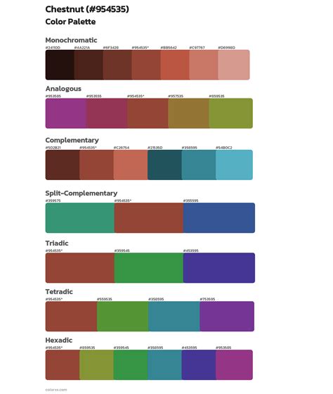Chestnut Color Palettes