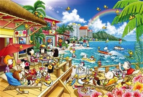 1053スーパースモールピースジグソーパズル Peanuts ピーナッツ ビーチリゾート エポック社 31 518s 26×38cm