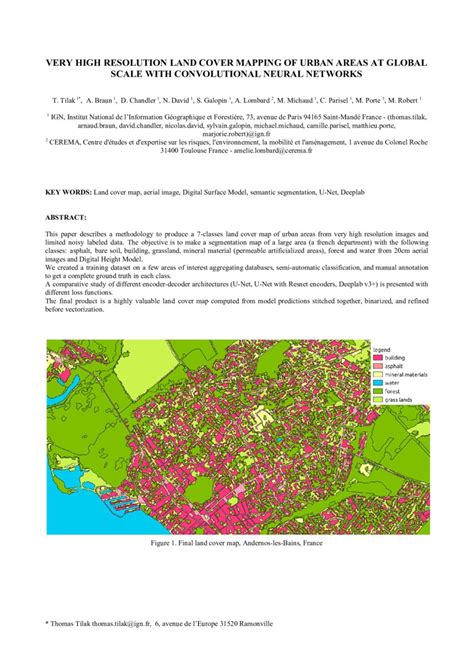 Very High Resolution Land Cover Mapping Of Urban Areas At Global Scale