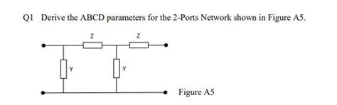 Solved Q1 Derive The Abcd Parameters For The 2 Ports Network