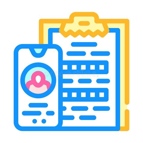 Client Questionnaire Call Center Color Icon Vector Illustration Stock