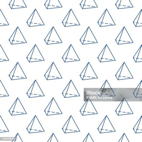 Tetrahedron 수학 그림 선형 이음새가 없는 패턴 기하학 개념 벡터 배경 0명에 대한 스톡 벡터 아트 및 기타 이미지