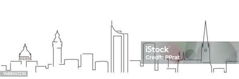 라이프치히 다크 라인 흰색 배경의 심플한 미니멀리스트 스카이라인 검은색에 대한 스톡 벡터 아트 및 기타 이미지 검은색 관광 관광객 Istock