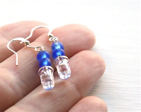 Geometric Square Computer Earrings Techie Wearable Tech Blue Petite Resistor Recycled Electronic