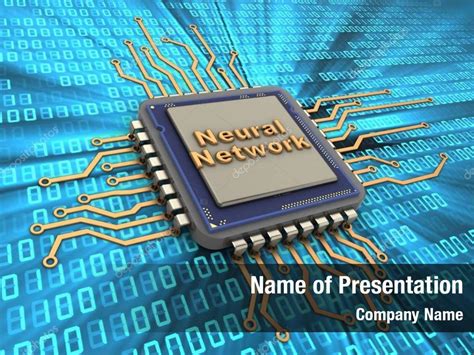 Digital Processor Over Neural Network PowerPoint Template Digital