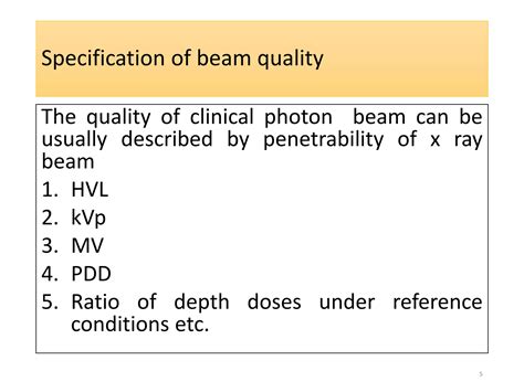 Chapter 7 Quality Of X Ray Beam Pptx