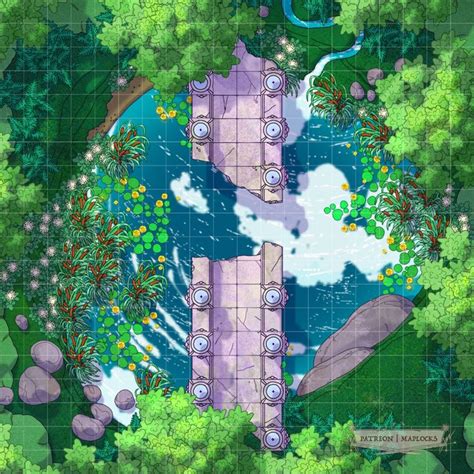 Whispering Ferns Pond 20x20 Maplocks Dnd World Map Dandd Dungeons And Dragons Dungeon Maps