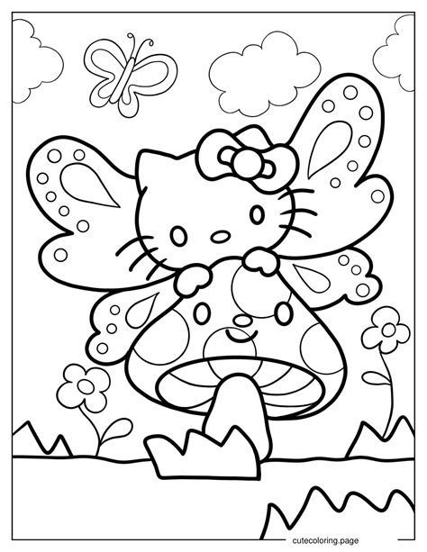Butterfly Kitty Coloring Page