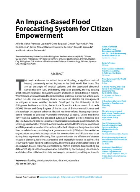 pdf an impact based flood forecasting system for citizen empowerment