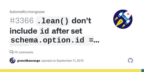 ` lean ` don t include `id` after set `schema option id true