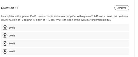 Solved Question Points An Amplifier With A Gain Of Chegg
