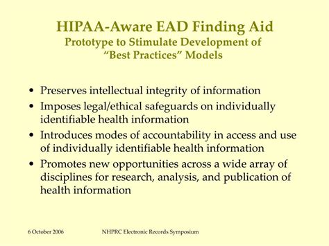 Ppt Developing The Hipaa Aware Ead Finding Aid Powerpoint
