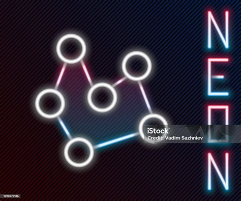 Ligne De Néon Incandescente Icône De Formule Chimique Isolée Sur Fond