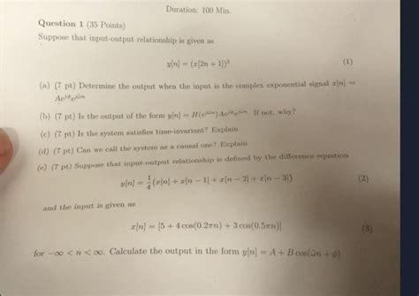 solved question 1 35 points suppose that input output