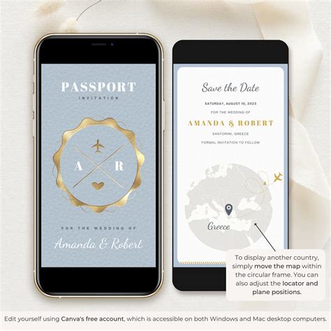 Dusty Blue Passport Save The Date Wedding Video